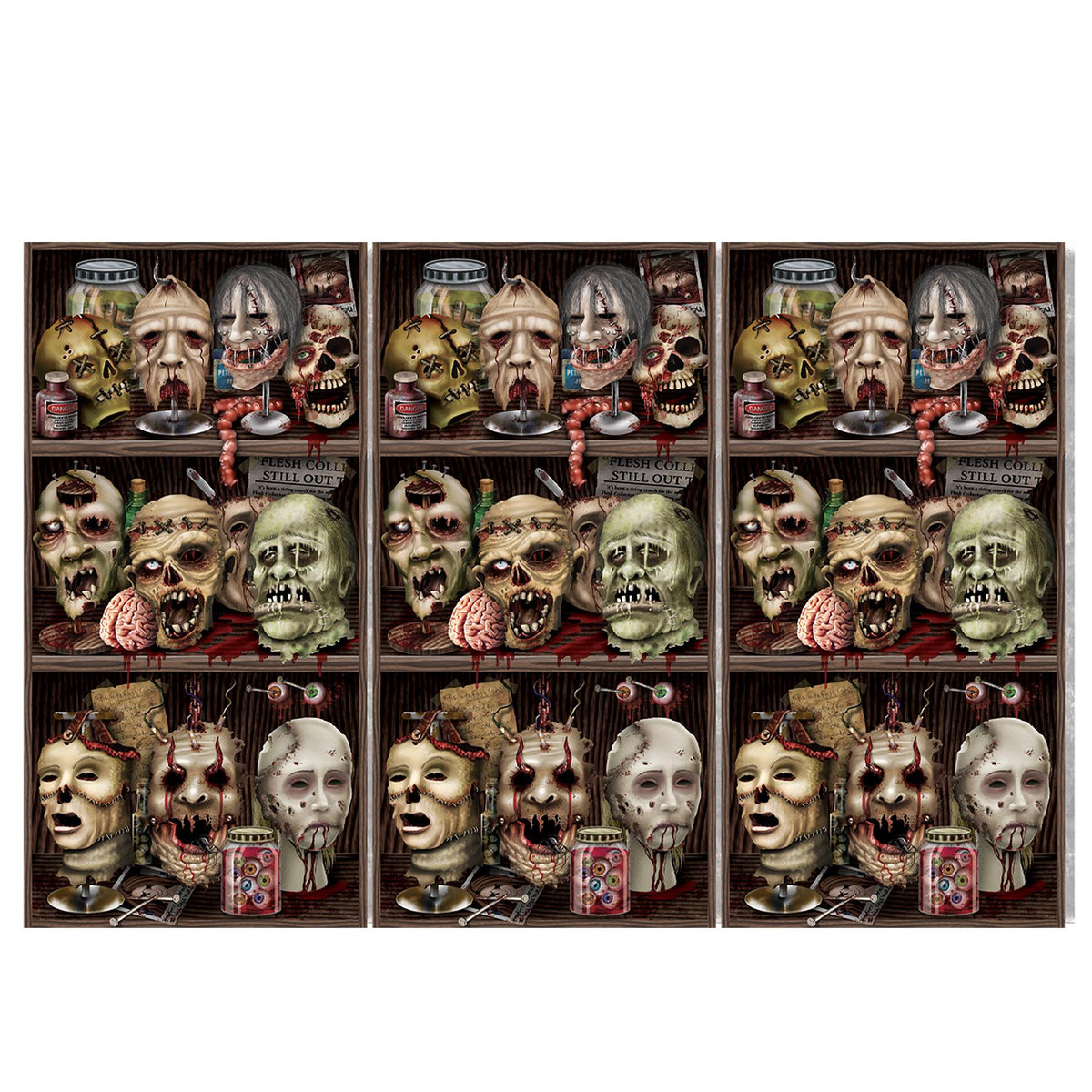 Halloween Scary Heads Backdrop 4' x 30' | Beistle – Bulk Party Supplies