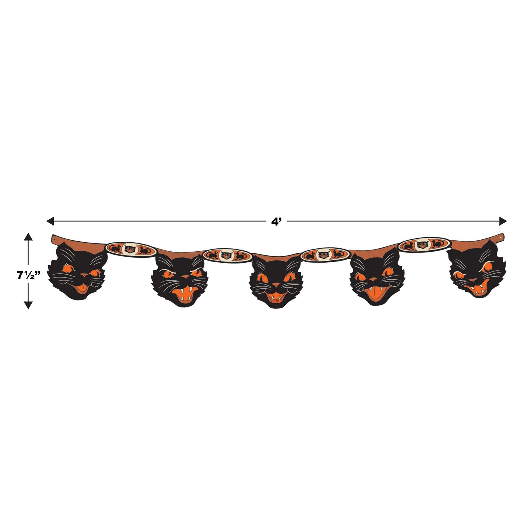 Beistle Vintage Halloween Jointed Cat Streamer – Bulk Party Supplies