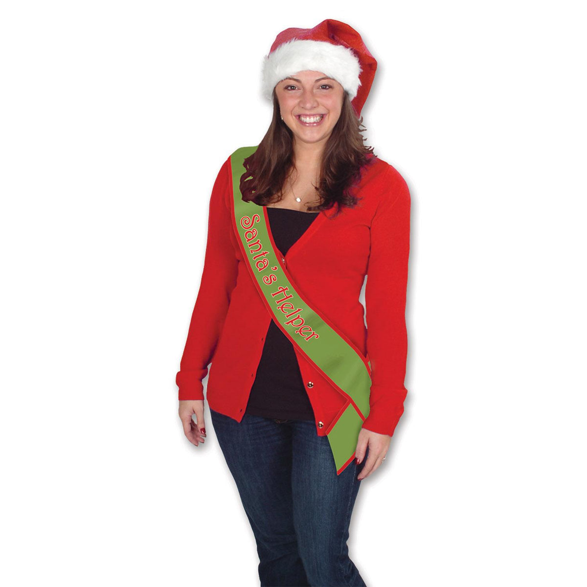 Beistle Christmas Santa's Helper Satin Sash – Bulk Party Supplies
