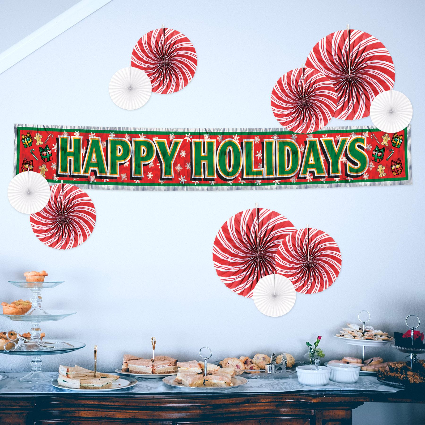Beistle Christmas Peppermint Accordion Paper Fans – Bulk Party Supplies