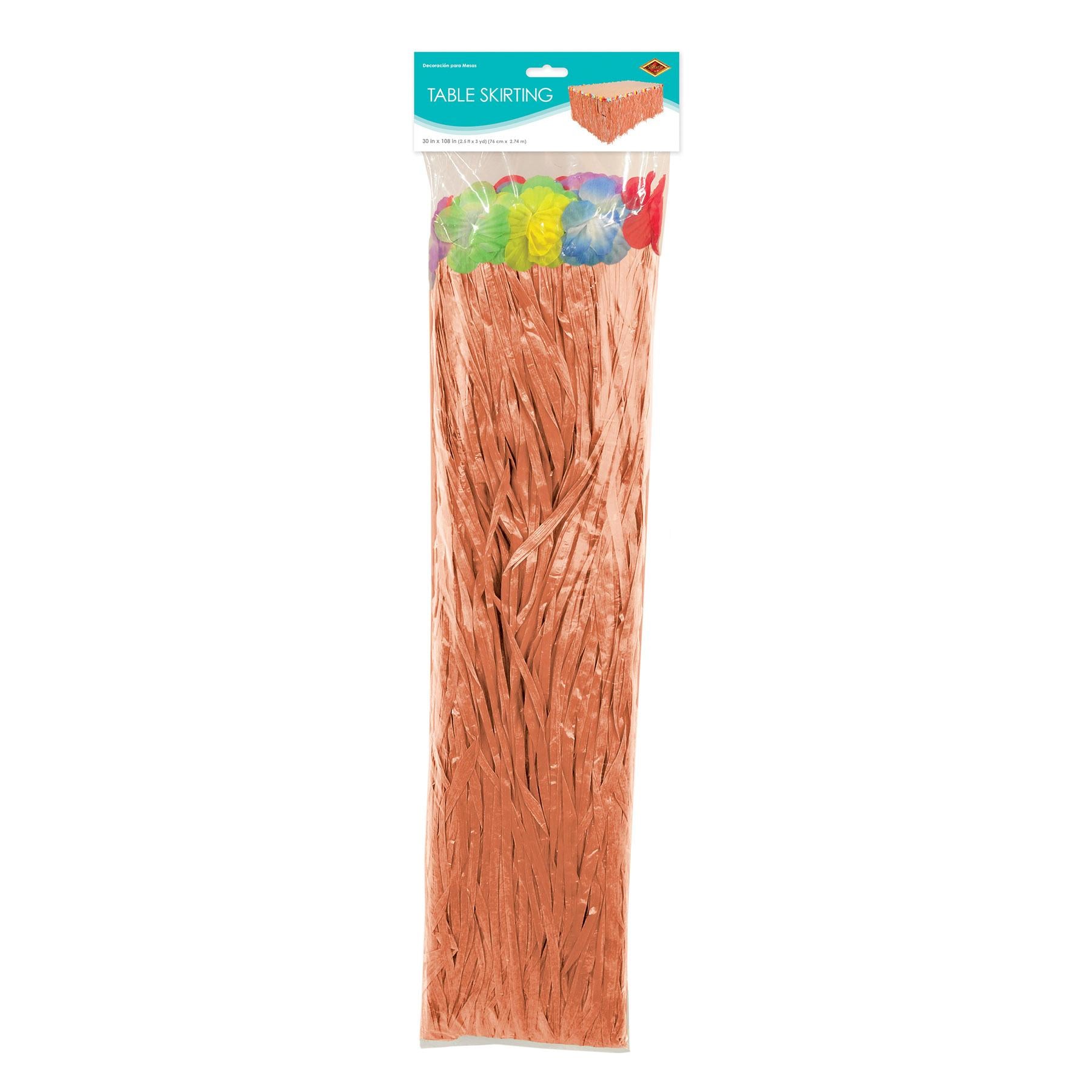 Package Luau Party Artificial Grass Table Skirting with Floral Trim ...