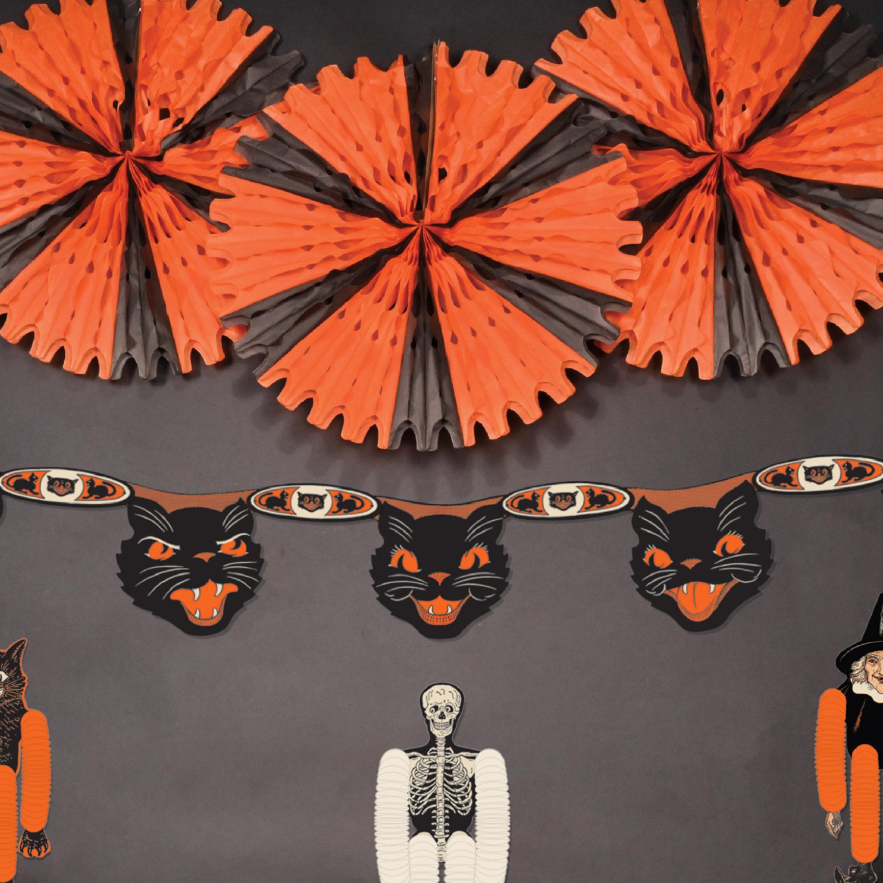 Halloween Tissue Fan Orange & Black 25 Inch | Beistle – Bulk Party Supplies