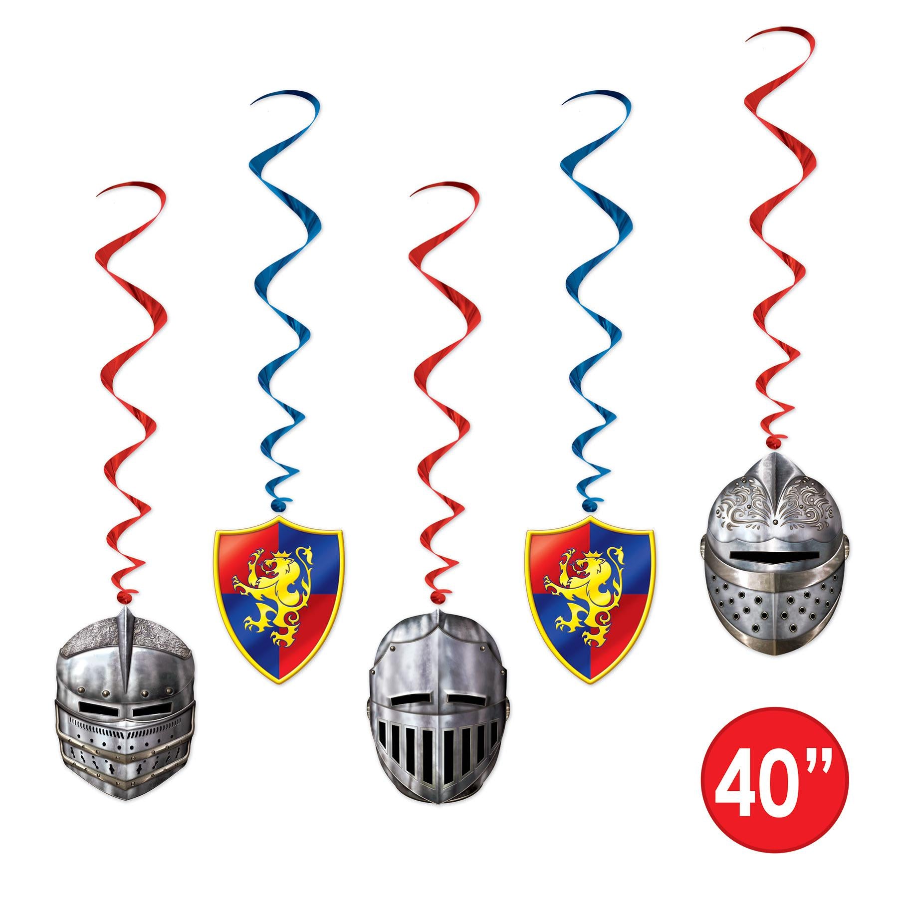 5 Count Medieval Party Whirls 3' 4" | Beistle – Bulk Party Supplies