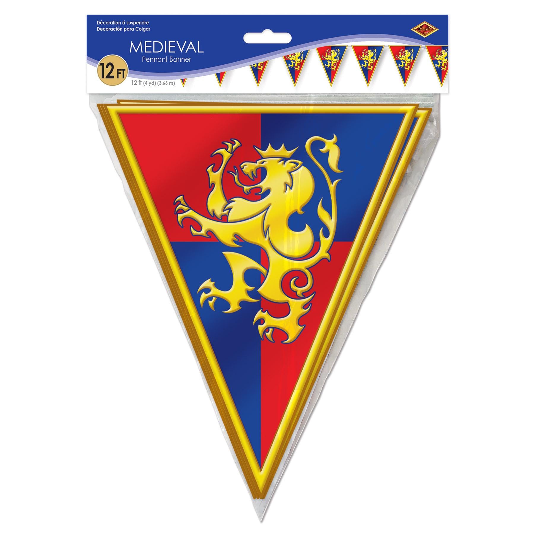 Medieval Pennant Party Banner 11" x 12' | Beistle – Bulk Party Supplies