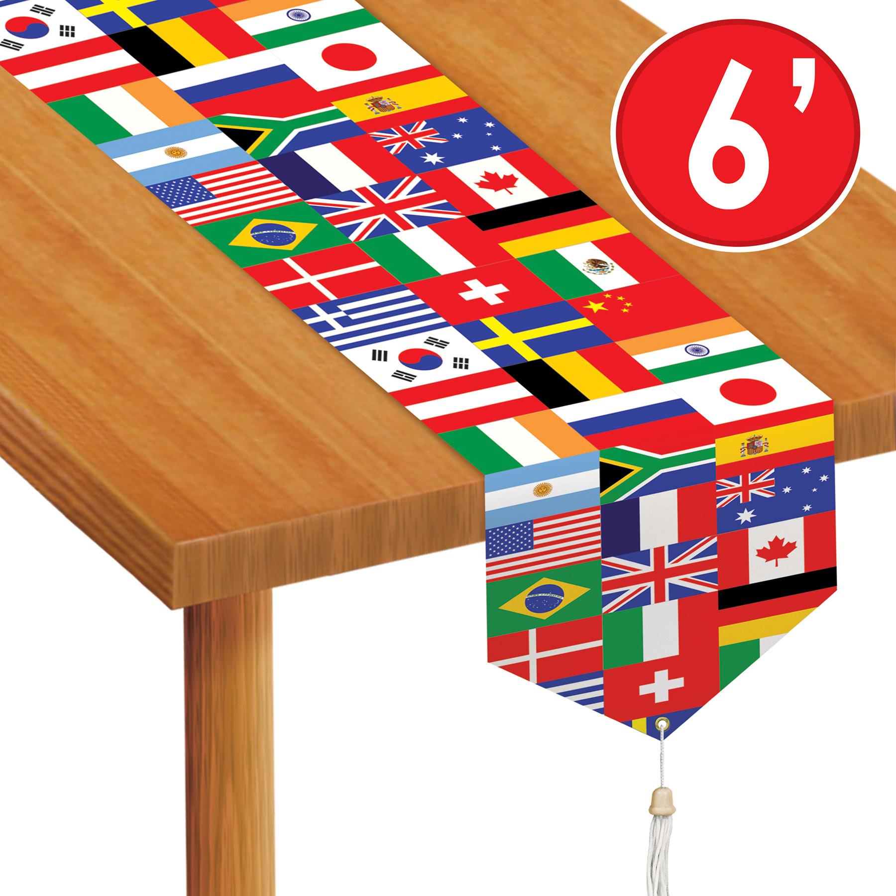 Printed International Flag Party Table Runner | Beistle – Bulk Party ...