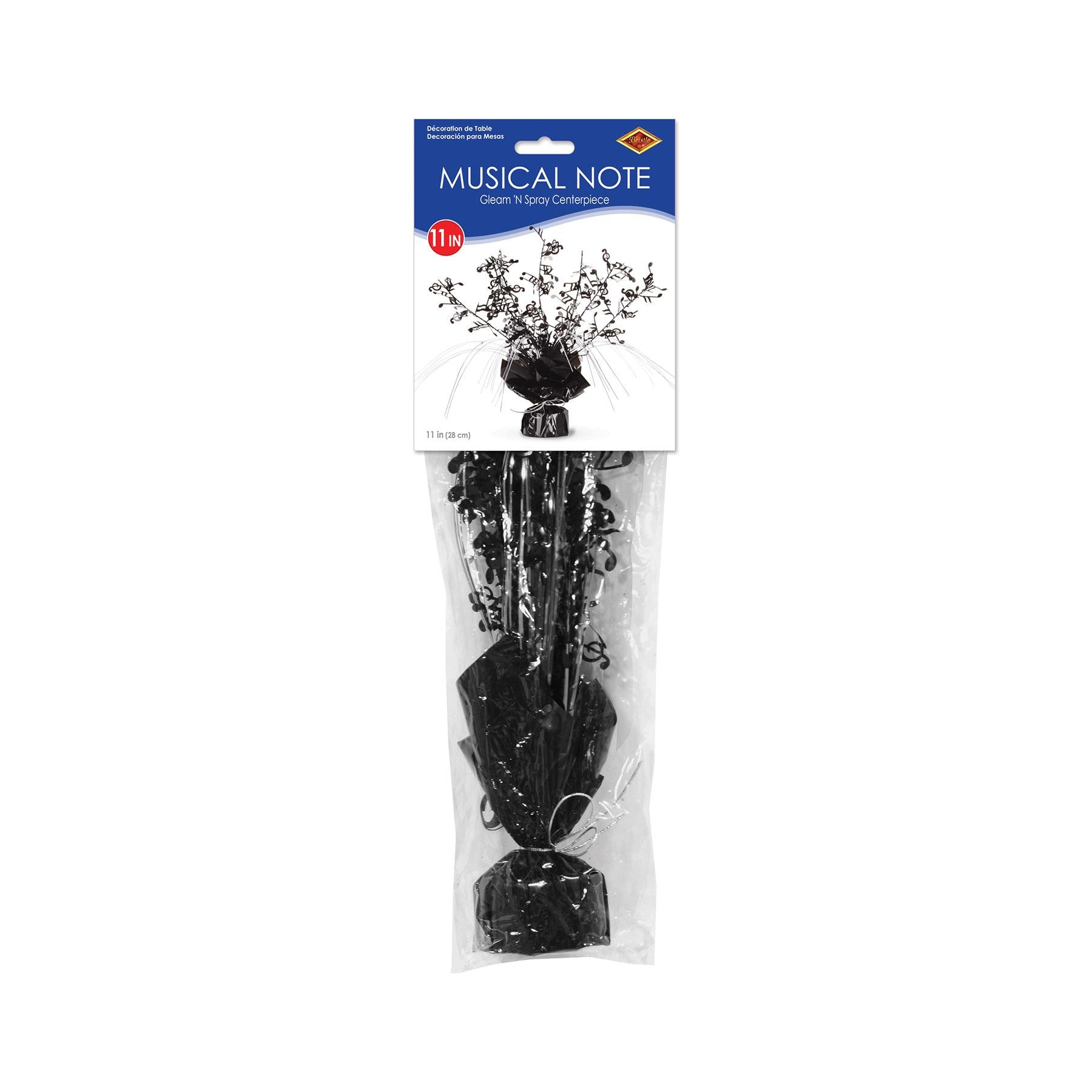 Beistle Musical Notes Gleam 'N Spray Party Centerpiece - black & silver ...
