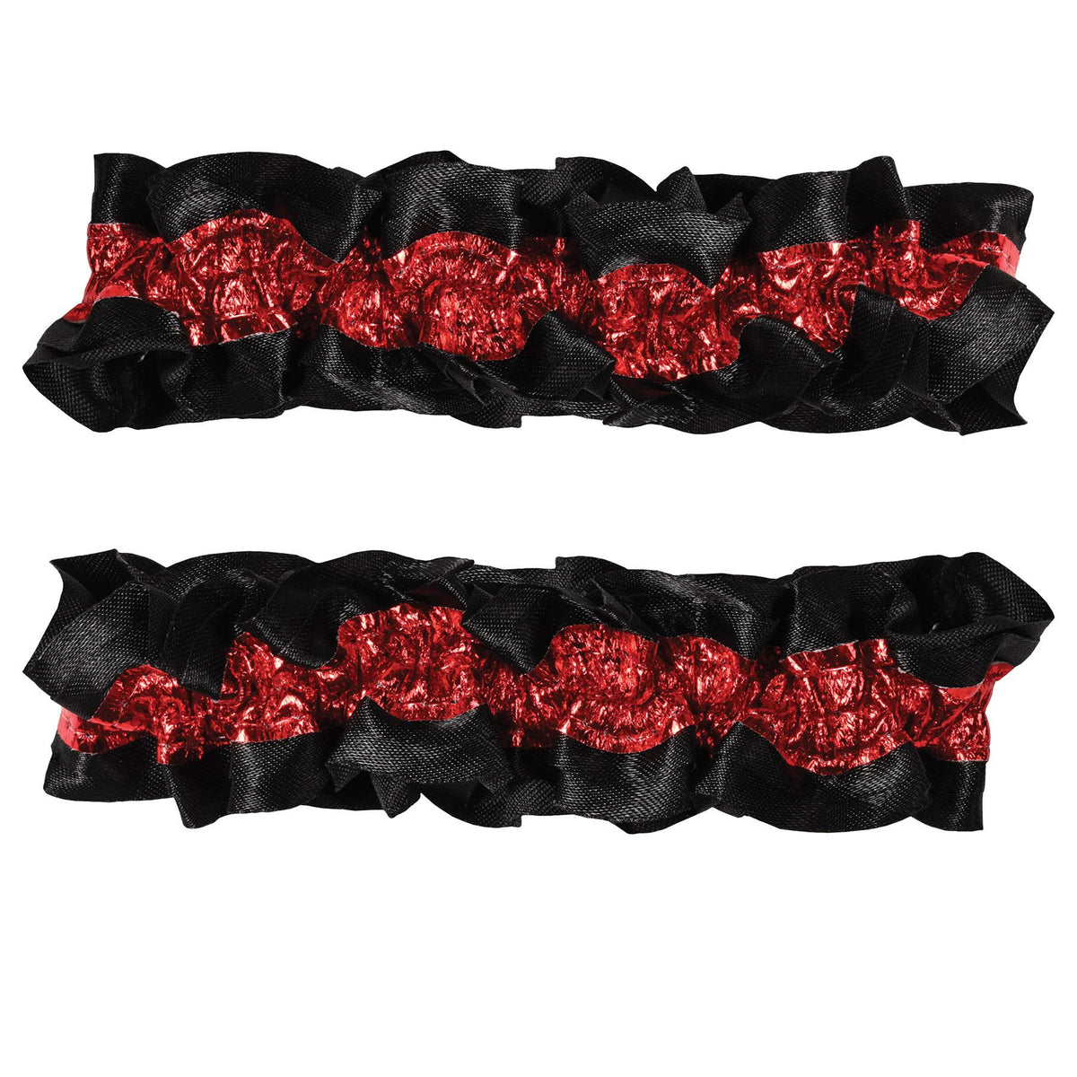 2 Count Dealer's Arm Bands Black & Red | Beistle – Bulk Party Supplies