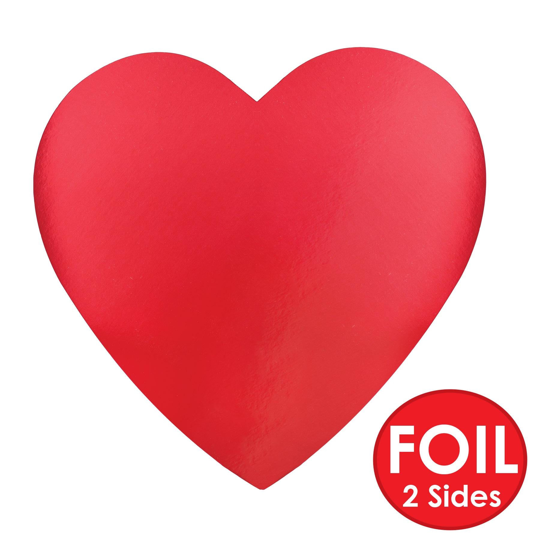 4" Valentine's Day Foil Heart Cutout - Red | Beistle – Bulk Party Supplies