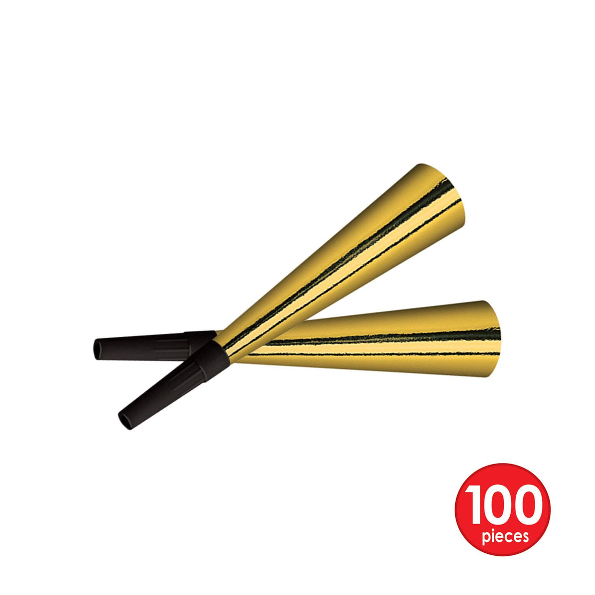 Sparkling Gold New Years Party Horns